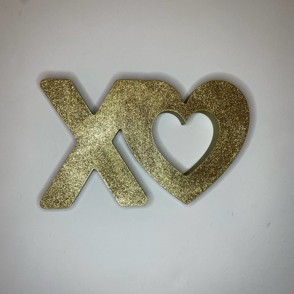 unknown | Holiday | Xo Heart Gold Glitter Sparkly Table Top Valentines ...